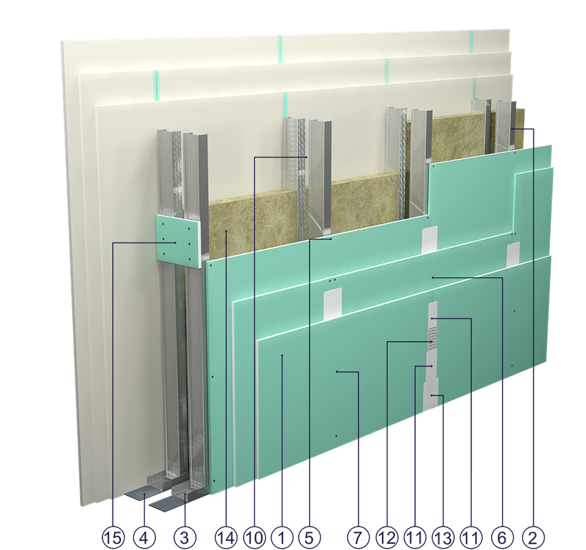 SDI - 3x12,5 GKFI DFH2/2xCW 75 W - Ściany wysokie (powyżej 6,5 m ...