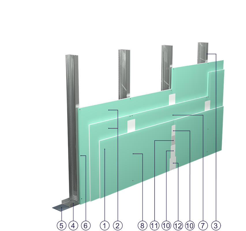 SO - 1x15+2x12,5 GKFI DFH2/CW 100 (W) - Ściany osłonowe (obudowy ...