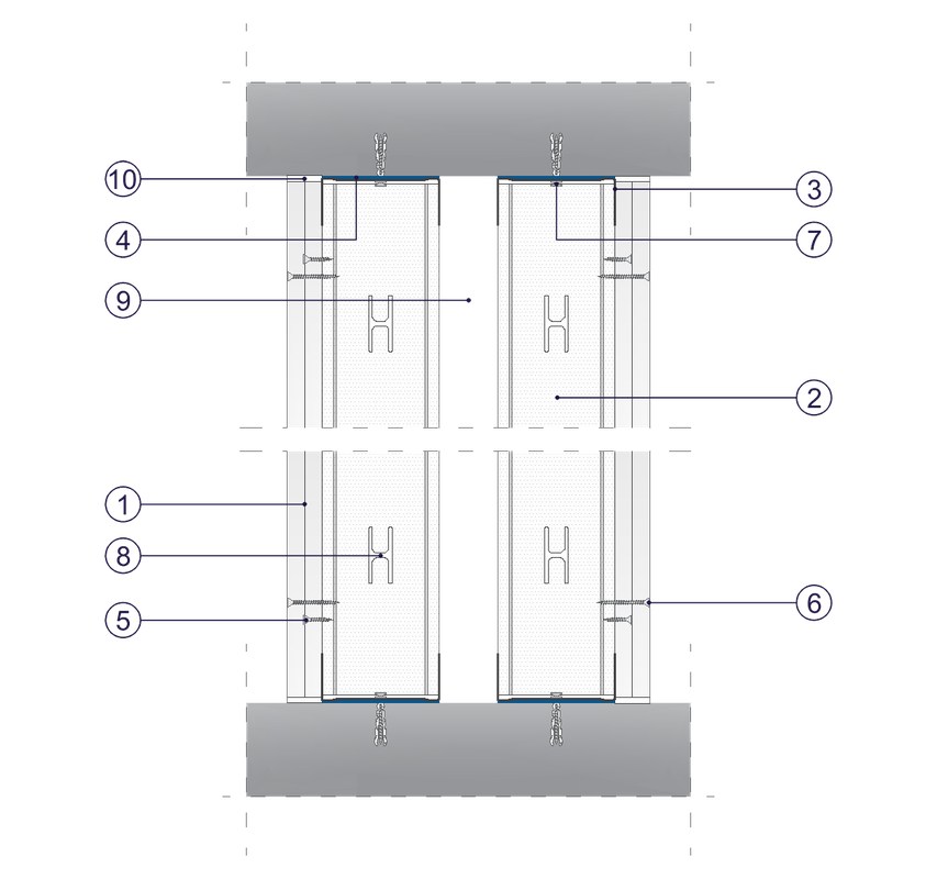 SDI - 2x15 GKFI DFH2/CW 100 W - Ściany wysokie (powyżej 6,5 m ...