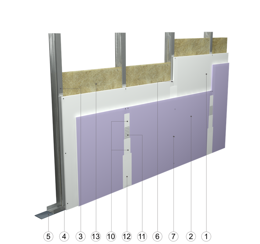 SO - 2x12,5 GKB A + DFH2IRE/CW 75 (W) - Ściany osłonowe (obudowy ...