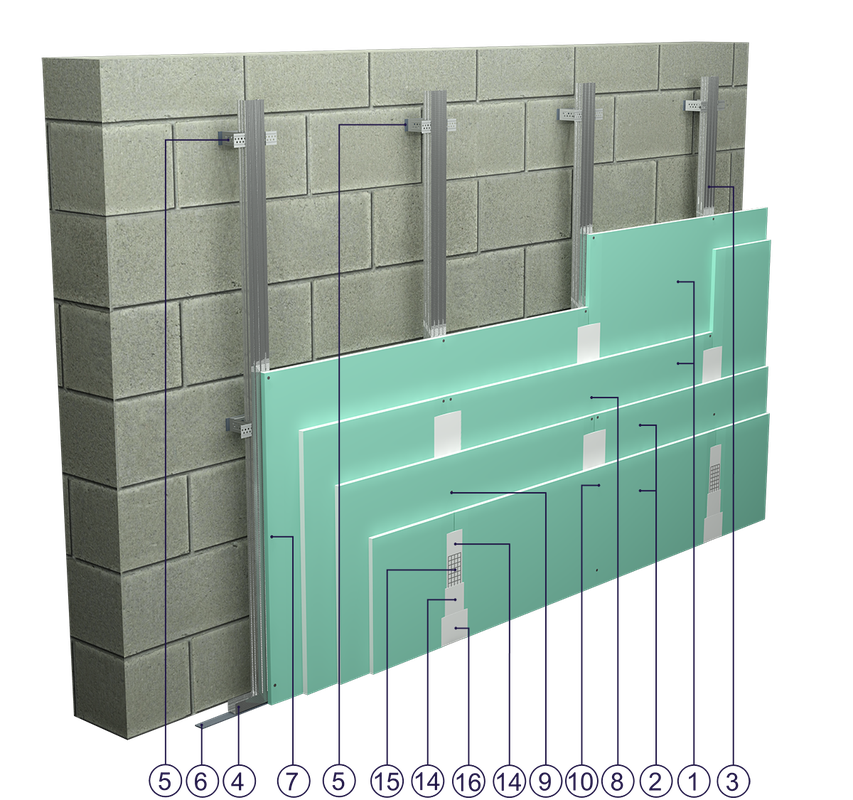 OS - 2x15+2x12,5 GKFI DFH2/CD 60 (W) - Okładziny ścienne - Norgips ...